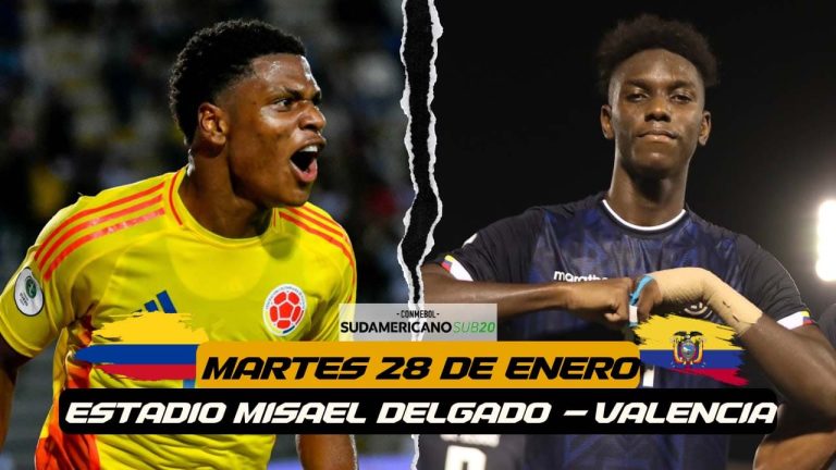 Colombia sub 20: probable formación contra Ecuador y dónde ver EN VIVO, Sudamericano